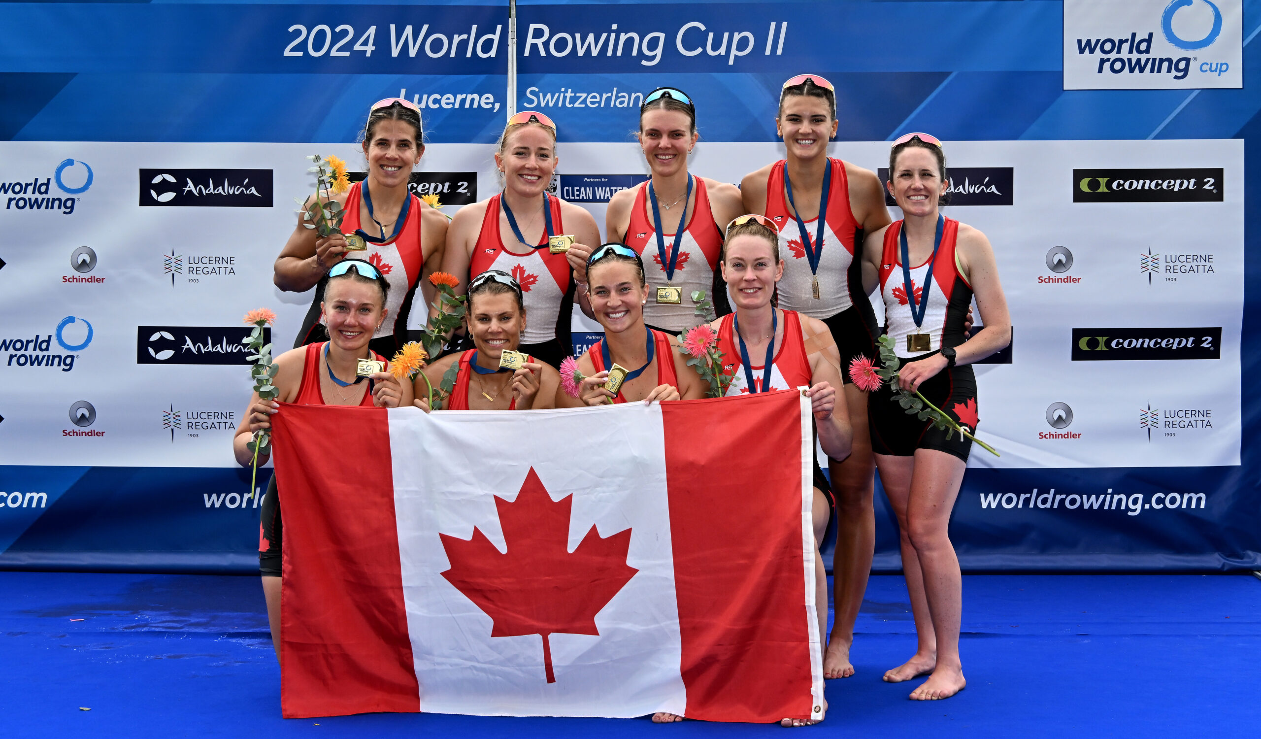 Canada wins gold in women's 8s at 2024 Rowing World Cup